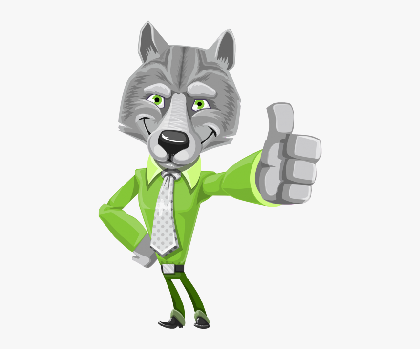 Wolf Vector Png Transparent Image - Cartoon Wolf Thumb, Png Download ...