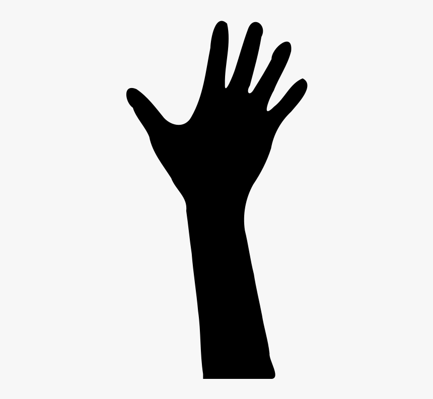 Raised Hand In Silhouette - Child Hand Silhouette Png, Transparent Png ...