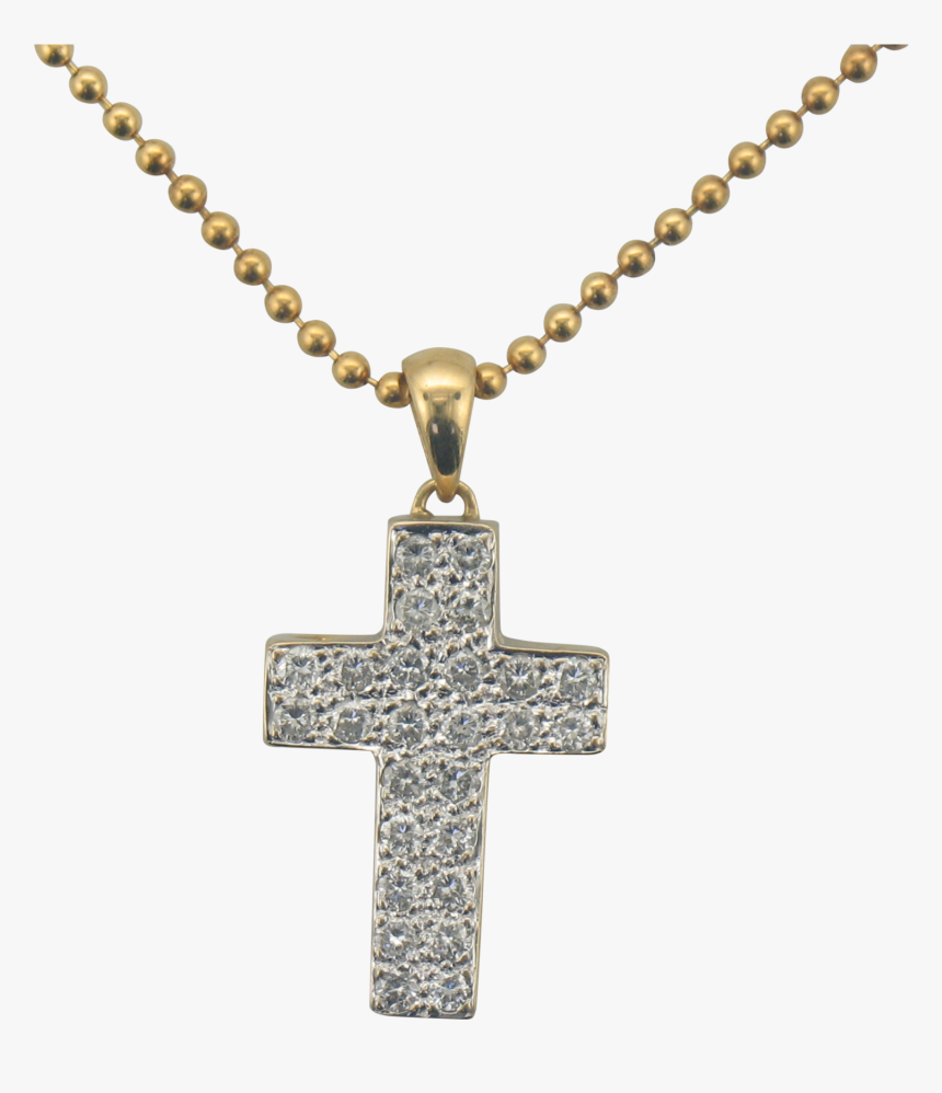 Estate 18k Two-tone Gold Diamond Cross Pendant, HD Png Download ...