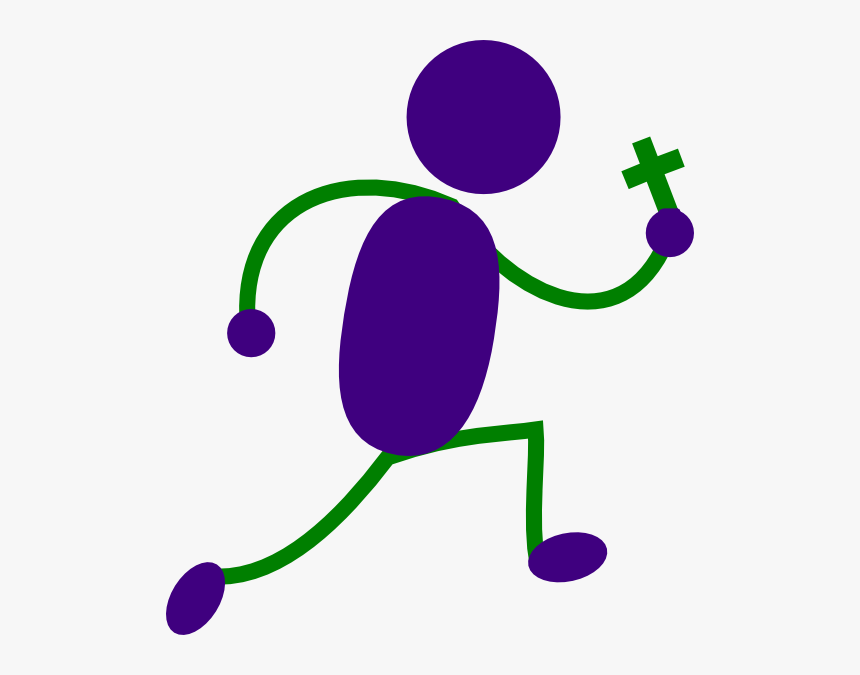 Man Running With Cross Svg Clip Arts - Running Stick Figure Png ...
