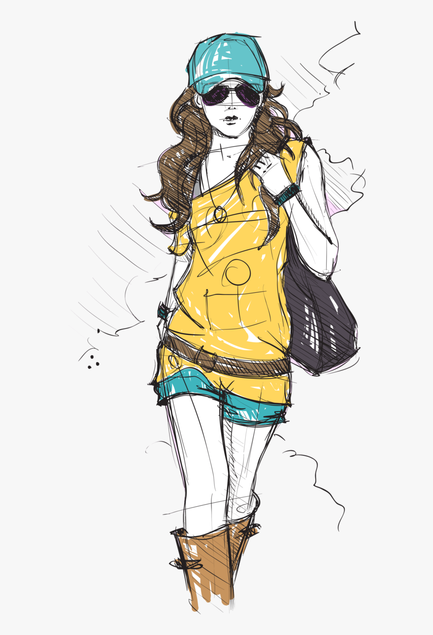 Fashion Girl Png Hd - Fashion Model Drawing Png, Transparent Png ...