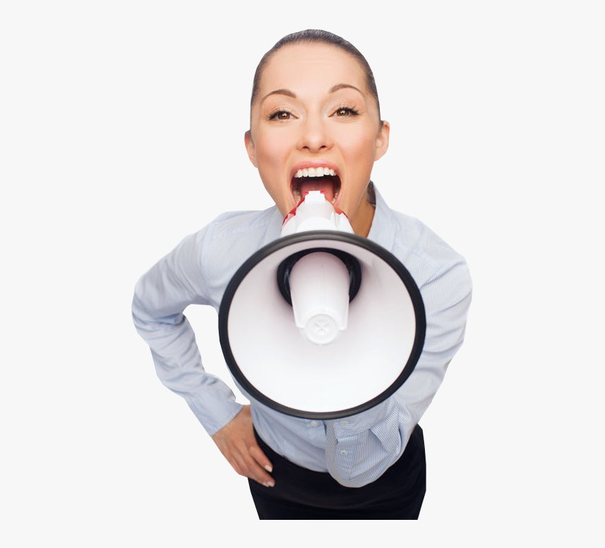 Kid Yelling Png - Business Woman With Megaphone, Transparent Png ...