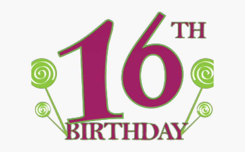 Sweet 16 Cliparts - Happy Birthday 16 Png, Transparent Png ...