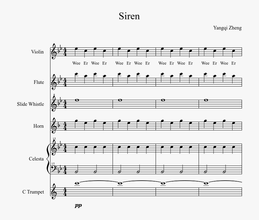 Police Siren Piano Notes, HD Png Download , Transparent Png Image - PNGitem