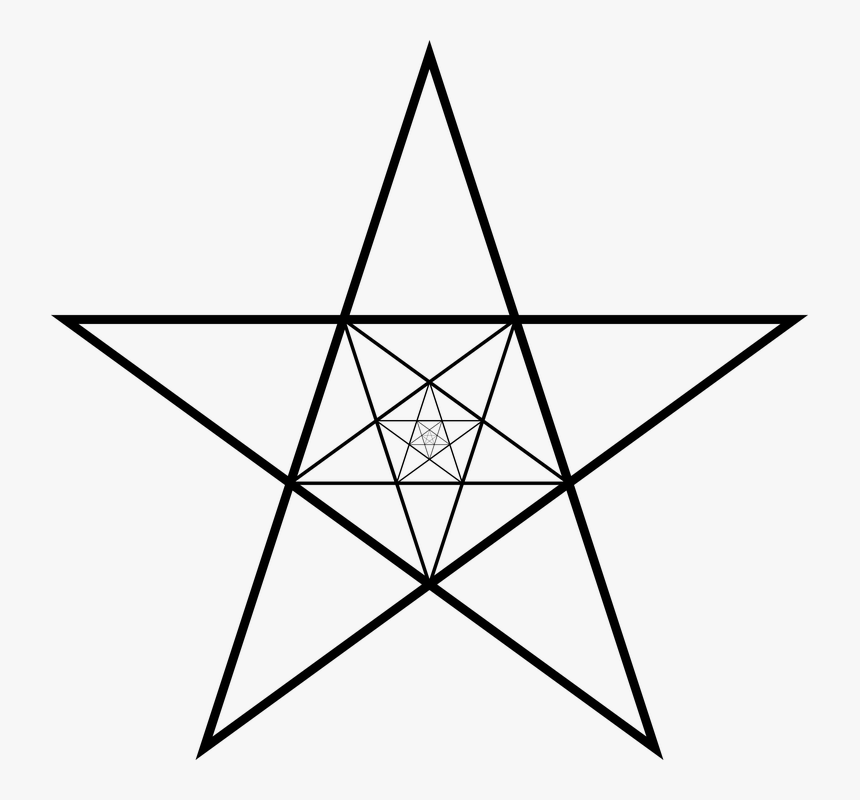 Pentagram, Star, Symbol, Pentagon, Magic - Star In 2 Circles, HD Png ...