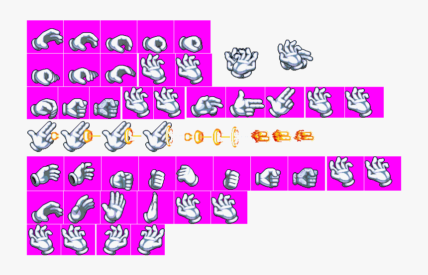 Kirby And Amazing Mirror - Master Hand Sprite Sheet, HD Png Download ...