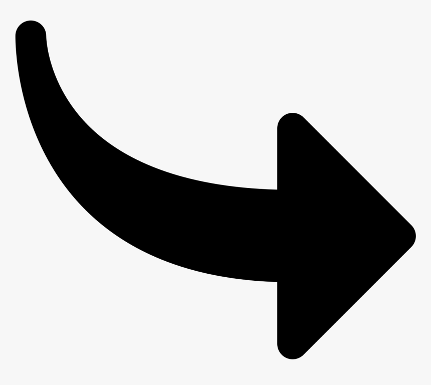 Curved Arrow Icon - Curved Arrow Pointing Right, HD Png Download ...