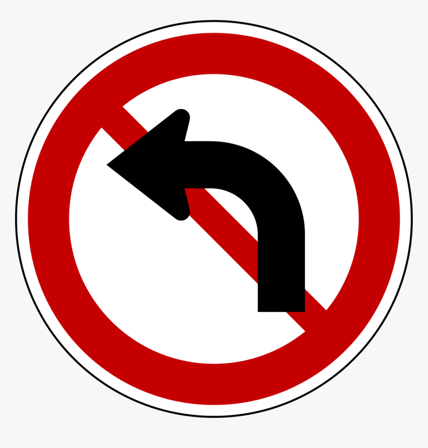No Left Turn Road Sign, HD Png Download , Transparent Png Image - PNGitem