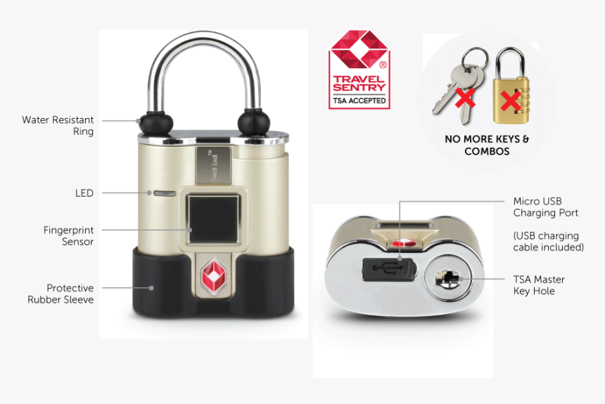 Bio Key Touchlock Tsa All Weather Keyless Bio Lock - Rice Cooker, HD ...