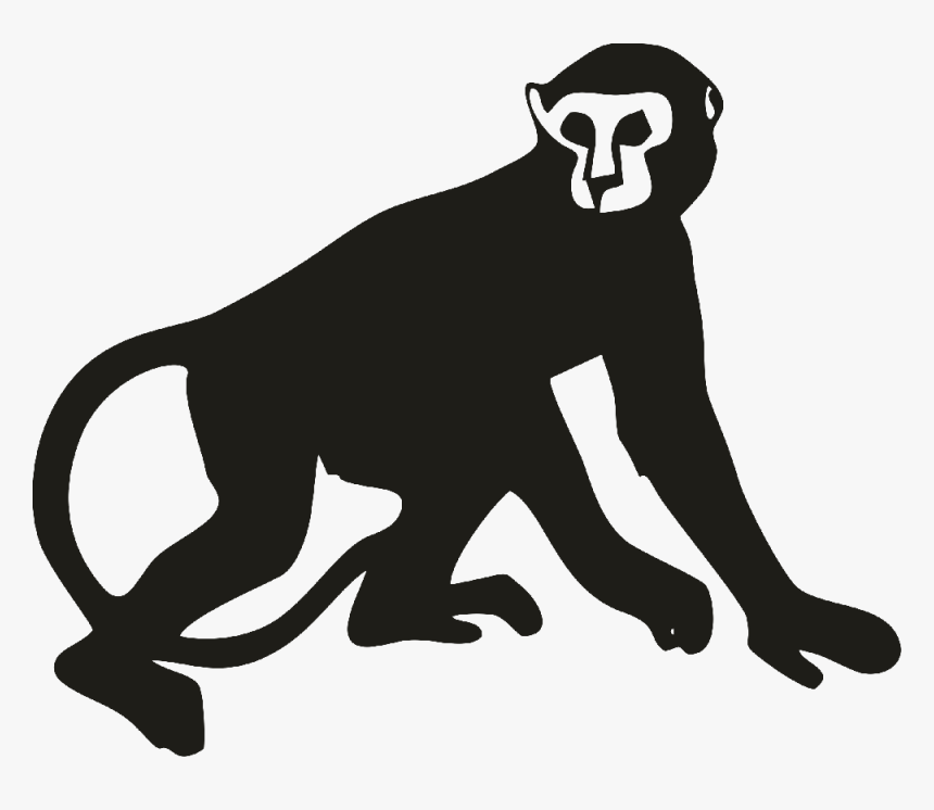 Primate Ape Silhouette Clip Art - Monkey Icon Png, Transparent Png ...