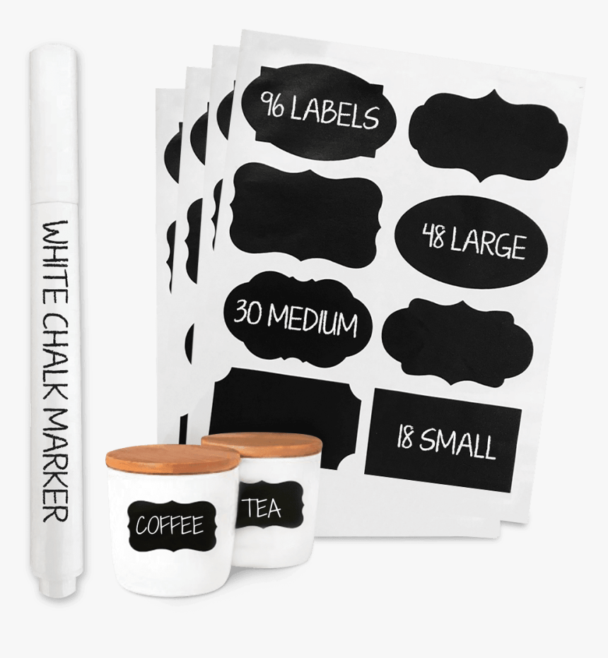 96 Chalkboard Labels & White Chalk Marker - Chalkboard Labels, HD Png ...
