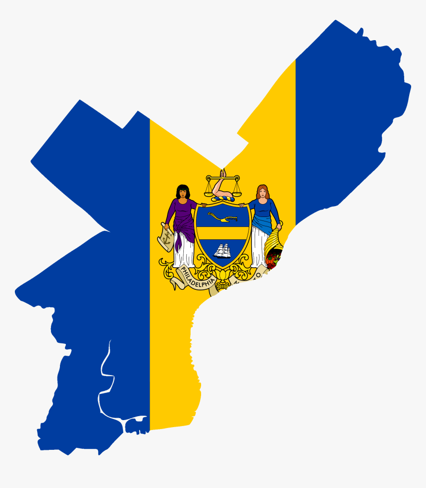 Flag Map Of Philadelphia - Philadelphia Neighborhood Map Vector, HD Png ...