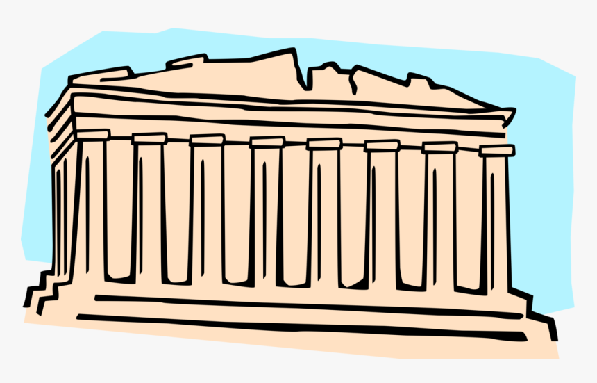 Vector Illustration Of Classic Greek And Roman Temple, HD Png Download ...