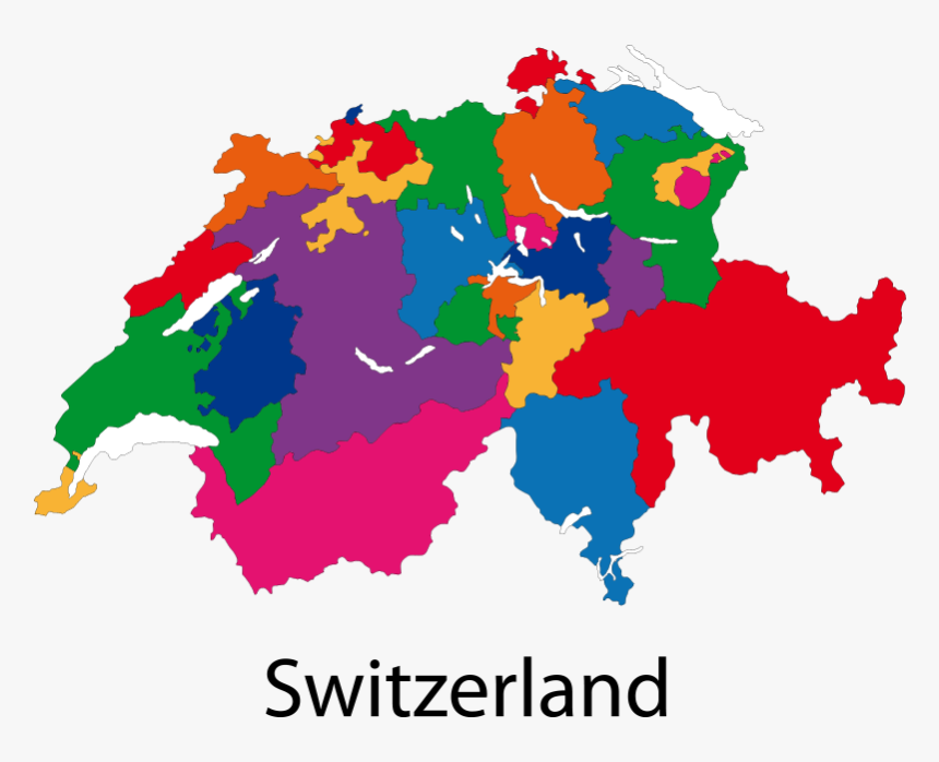 Colourful Map Of Switzerland Png Image - Switzerland Map Vector ...
