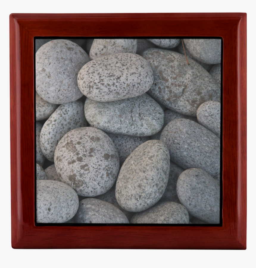 River Stones Ceramic Tile Wood Jewelry Box - Rock, HD Png Download ...