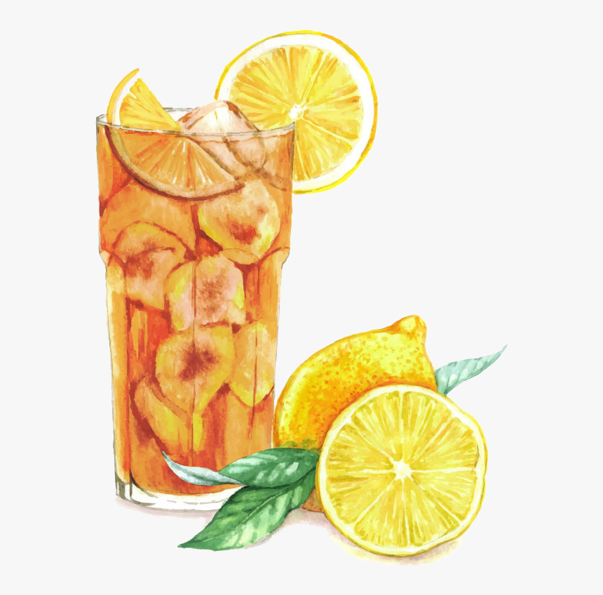 Ice Lemon Tea Drawing, HD Png Download , Transparent Png Image - PNGitem