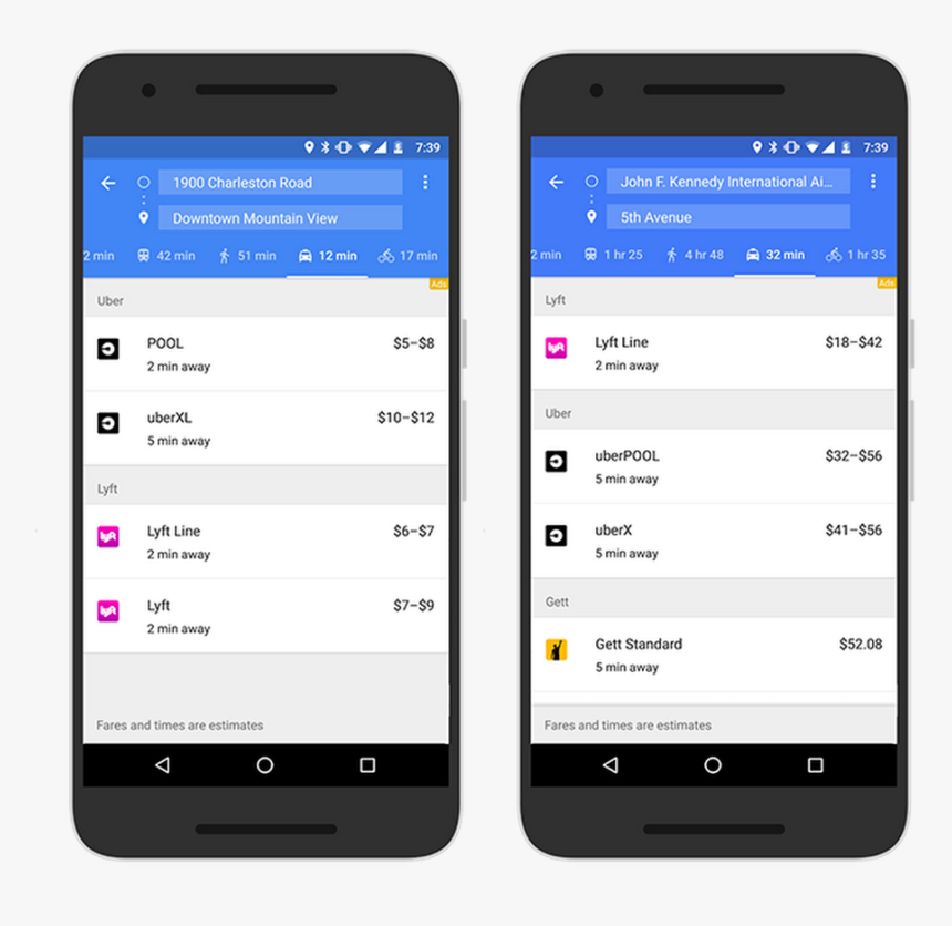 Uber Lyft - Google Maps Service, HD Png Download , Transparent Png ...