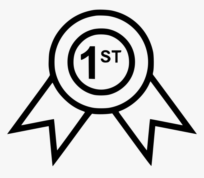 First Place Ribbons Clipart Black