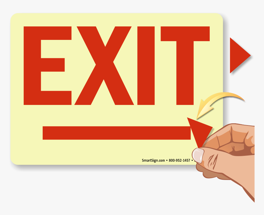 Directional Exit Signs With Arrows - Exit Only Sign, HD Png Download ...