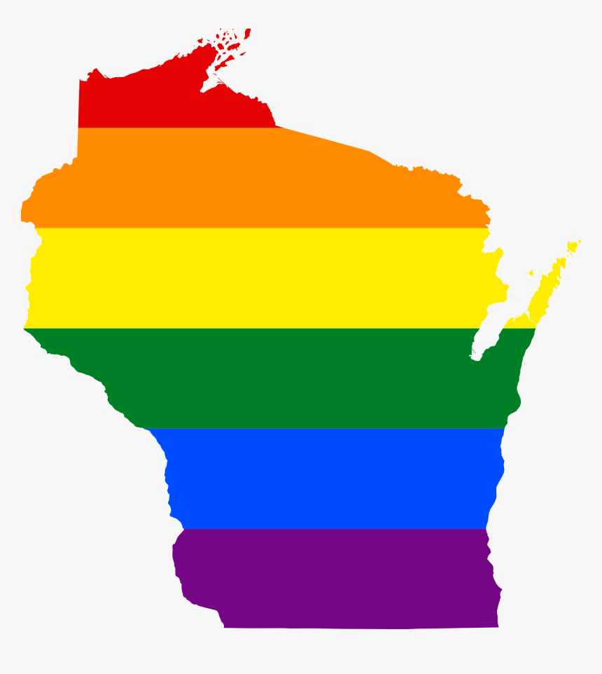 Lgbt Flag Map Of Wisconsin - Wisconsin Clip Art, HD Png Download ...