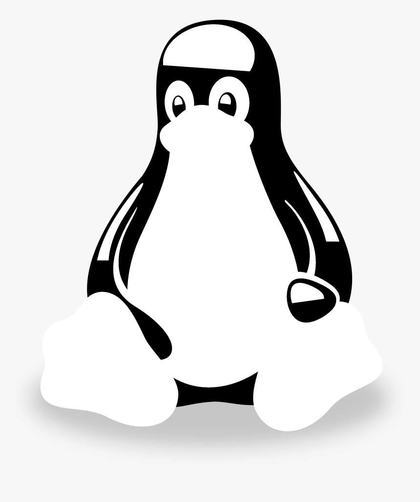 Tux Logo Black And White - Linux Operating System Linux, HD Png ...