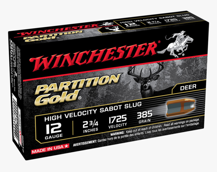 Winchester Supreme Partition Gold 12g Slug 2-3/4 - Winchester Rack ...