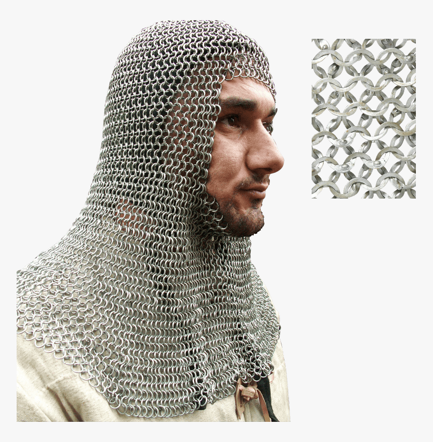 Flat Wedge Riveted Chain Mail Hood Maille Coif Wedge - Mail Coif, HD ...
