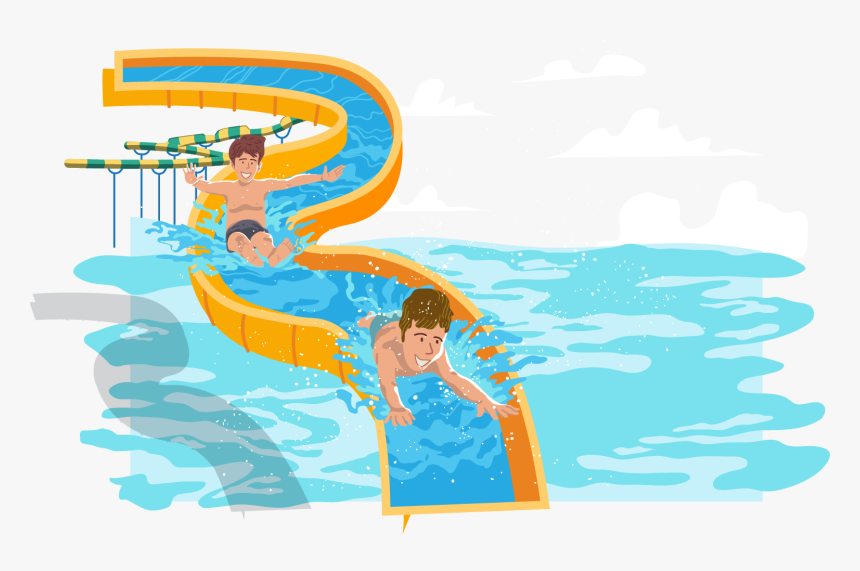 Water Park Water Slide Swimming Pool - Transparent Water Slide Clipart ...