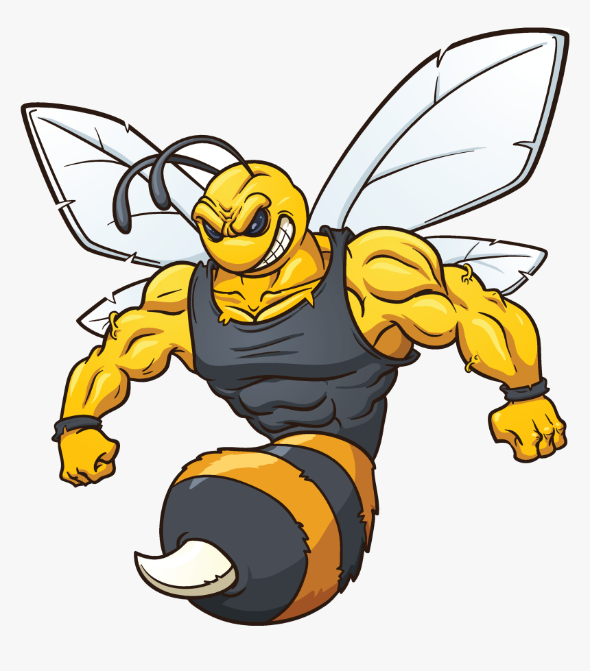 Transparent Cartoon Bee Png - Strong Bee Cartoon, Png Download ...