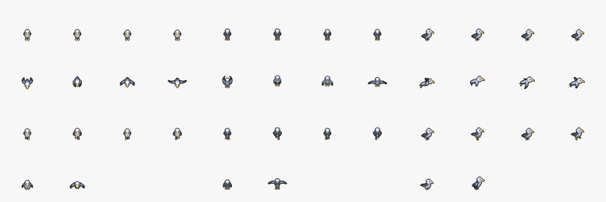 Seagull Sprite Tile Sheet, HD Png Download , Transparent Png Image ...