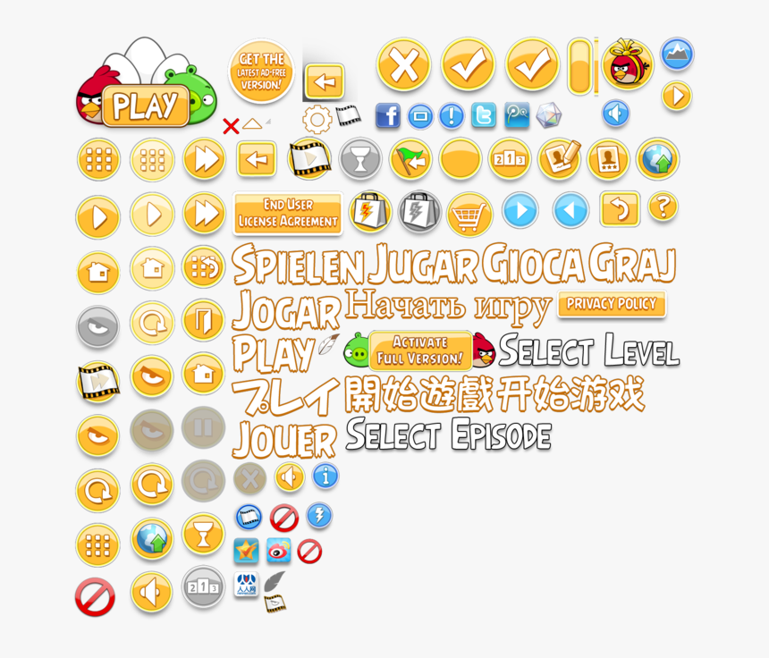 Abpc Button Sheet - Angry Birds Birds Sprites, HD Png Download ...