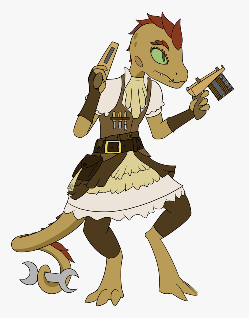 Lineart Female - Kobold And A Human, HD Png Download , Transparent Png ...