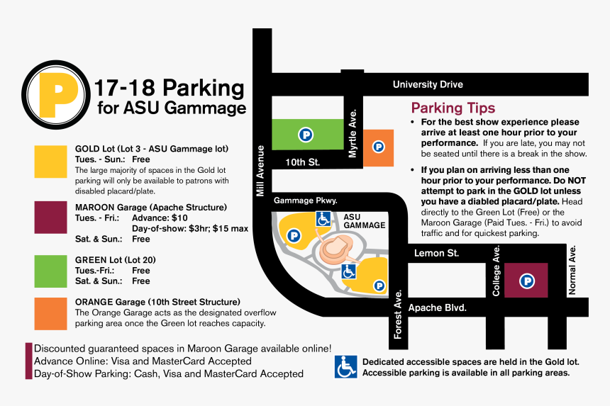 Asu Gammage Parking & Directions - Asu Gammage Parking Lot, HD Png ...