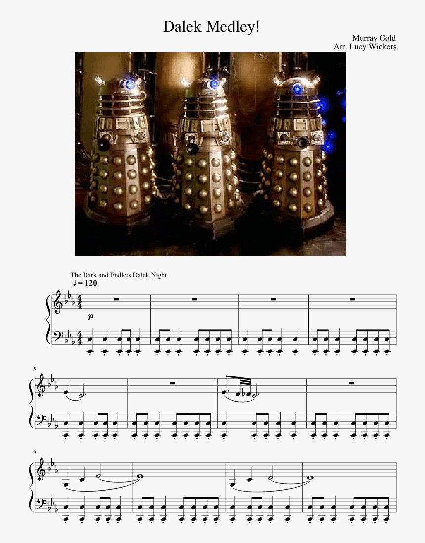 Dark And Endless Dalek Night Sheet Music, HD Png Download , Transparent ...