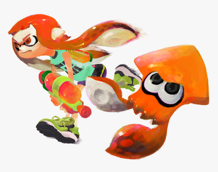 Inkling Splatoon Png - Splatoon Orange Squid, Transparent Png ...