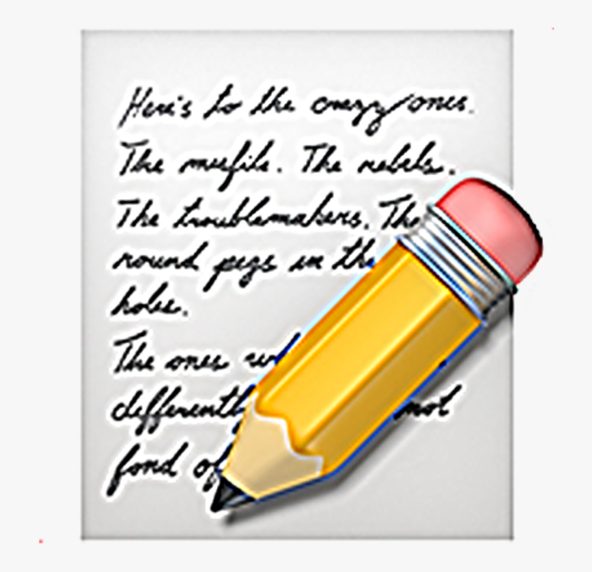 Pencil And Paper Emoji, HD Png Download , Transparent Png Image - PNGitem