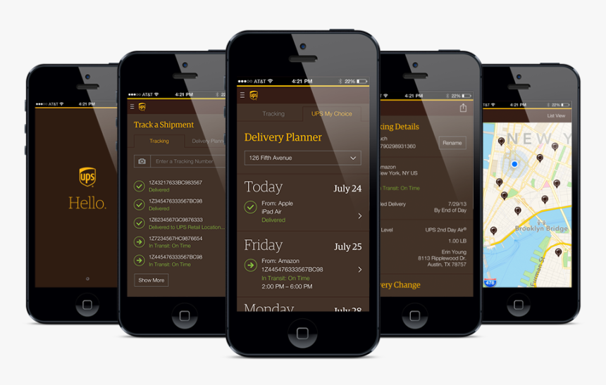 Ups Mobile Design - Package Delivery Ups Mobile App, HD Png Download ...