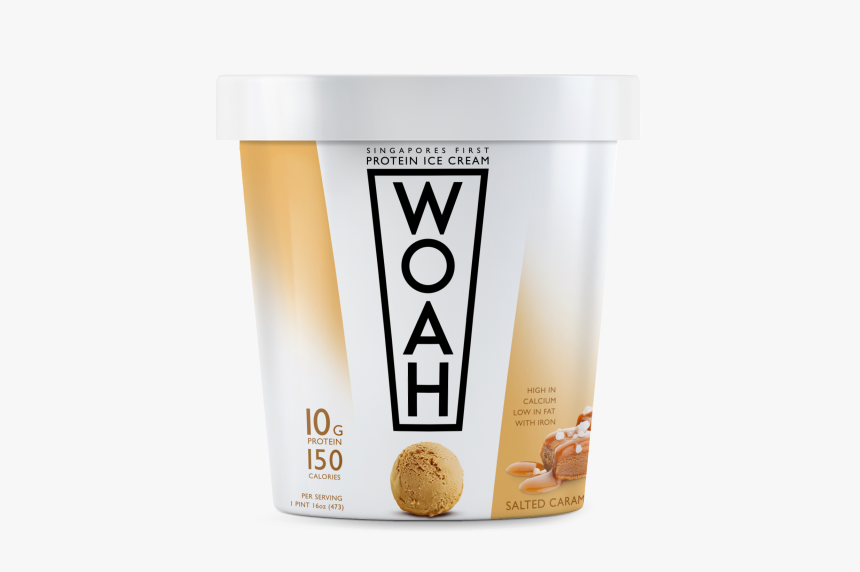 Woah Protein Ice Cream Salted Caramel - Pint Glass, HD Png Download ...