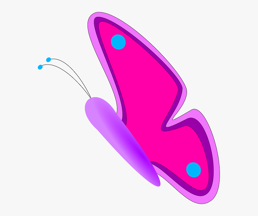 Pink And Purple Butterfly Side View Clip Art At Clker - Side View ...