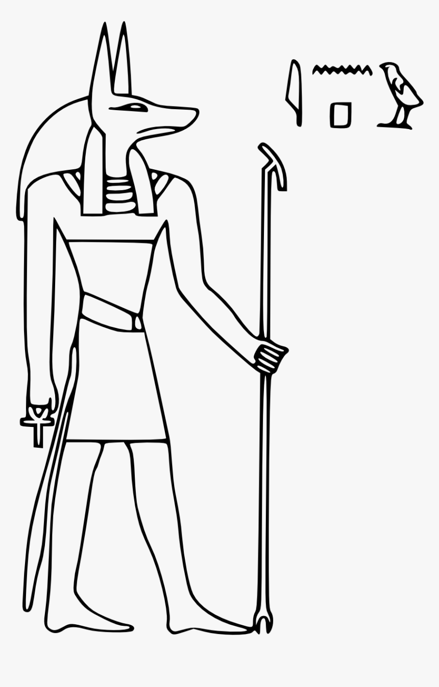 Anubis Clipart Hieroglyphics - Anubis Outline, HD Png Download ...