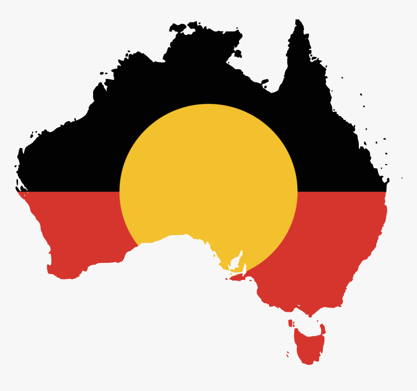 Australia With Aboriginal Flag Inside, HD Png Download , Transparent ...