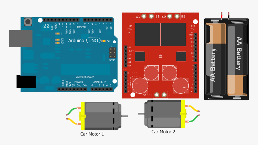 Arduino Motorshield Components - Arduino I2c Servo Controller, HD Png ...