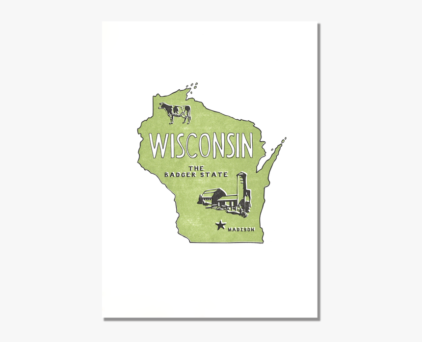 Wisconsin State Print - Map, HD Png Download , Transparent Png Image ...