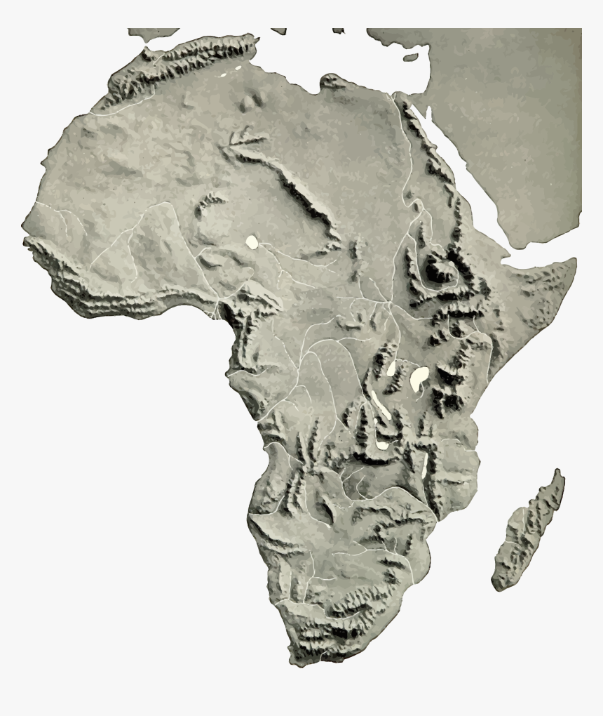 Africa Terrain Map, HD Png Download , Transparent Png Image - PNGitem