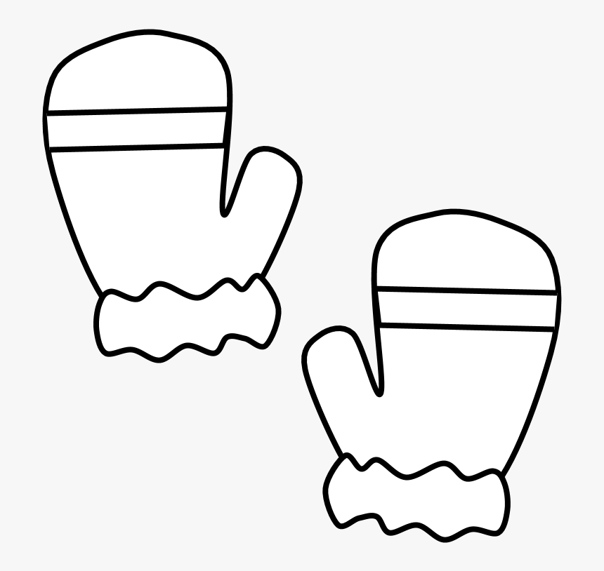 Mittens, Fur Cuff, Stripe, Black And White - Illustration, HD Png ...