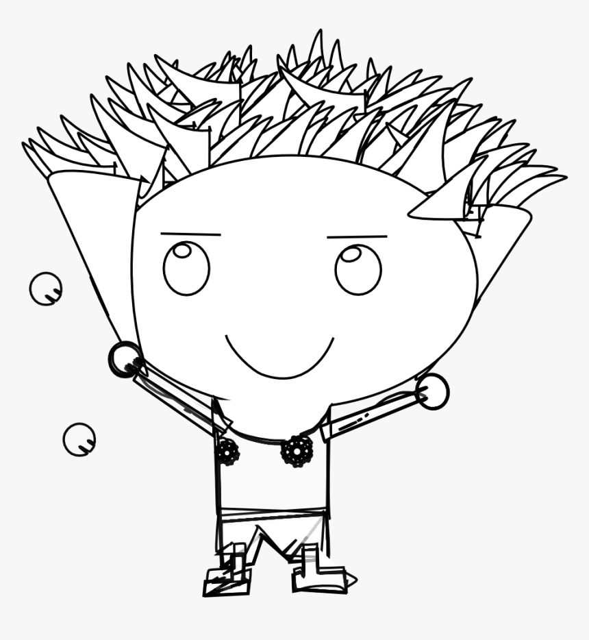 Anime Character Art 60 Black White Line Art- - Cartoon, HD Png Download ...