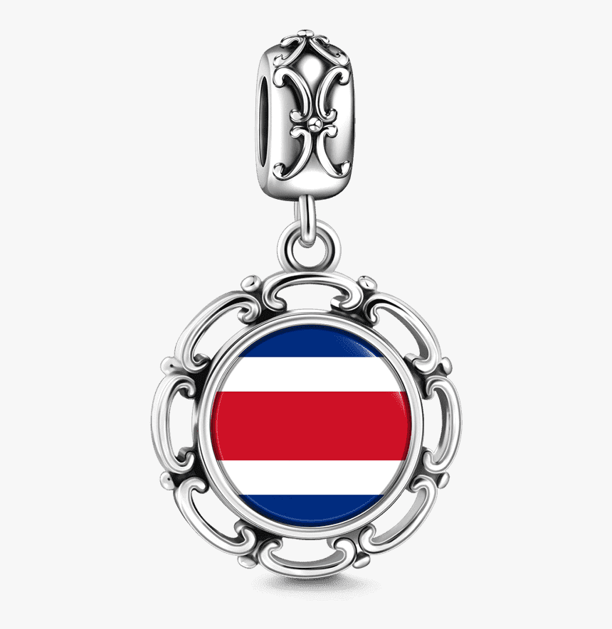 Costa Rica Flag Dangle Charm Silver Class - Portable Network Graphics ...