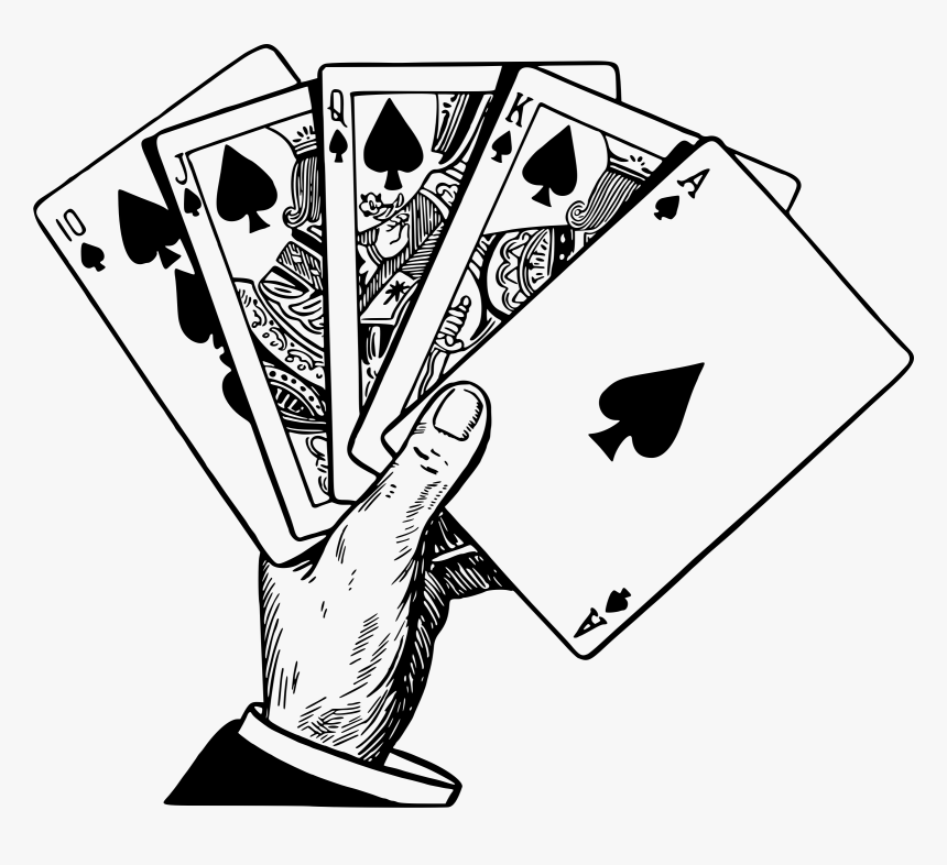 Line Art,recreation,art - Playing Cards Line Art, HD Png Download ...