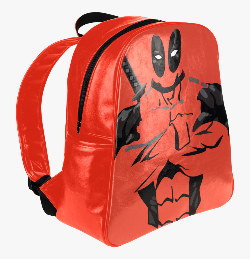 Psylocke Leather Backpack With Deadpool Print Casual - Laptop Bag, HD ...