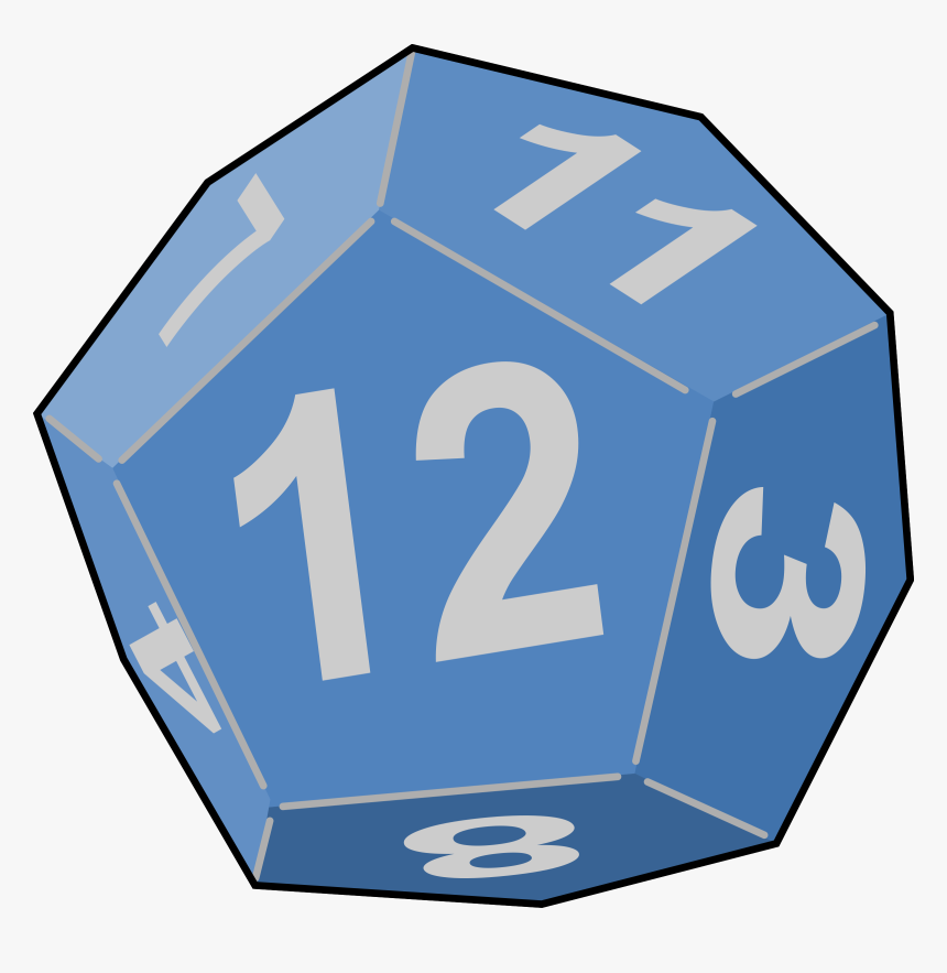 Red Die 1 Clip Art Download - 12 Sided Die Vector, HD Png Download ...